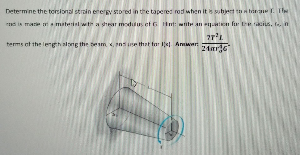 Solved Determine the torsional strain energy stored in the | Chegg.com