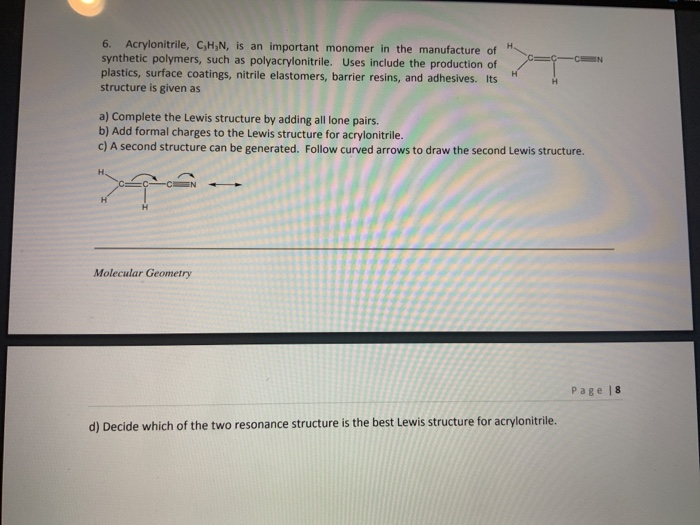 Solved Page l7 Prelaboratory Questions Molecular Geometry 1. | Chegg.com