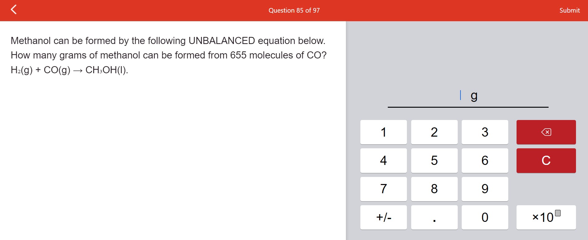 Solved Methanol can be formed by the following UNBALANCED | Chegg.com