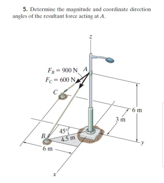 Solved 5. Determine the magnitude and coordinate direction | Chegg.com