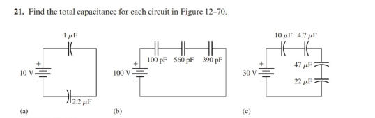 Solved 21. Find the total capacitance for each circuit in | Chegg.com