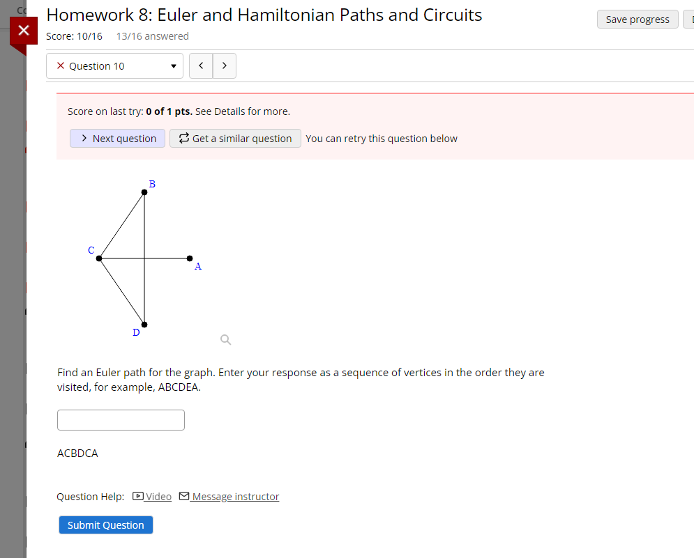 Solved Homework 8: Euler and Hamiltonian Paths and Circuits | Chegg.com