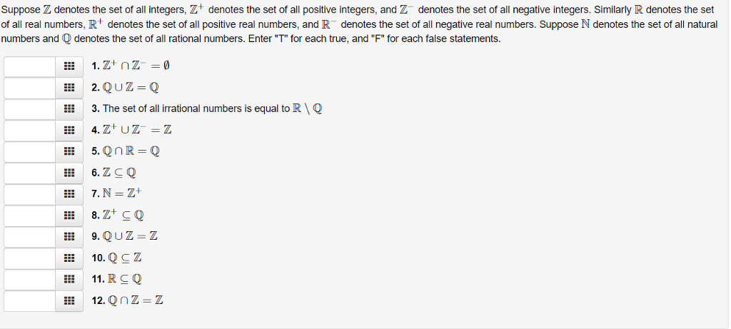 Solved Suppose Z denotes the set of all integers, Z+ denotes | Chegg.com Solved Suppose Z denotes the set of all integers, Z+ denotes | Chegg.com