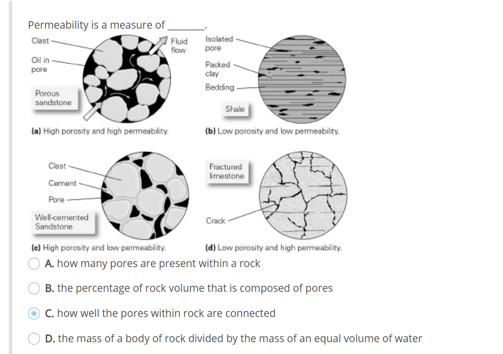 Solved Permeability is a measure of Clast Fluid flow | Chegg.com