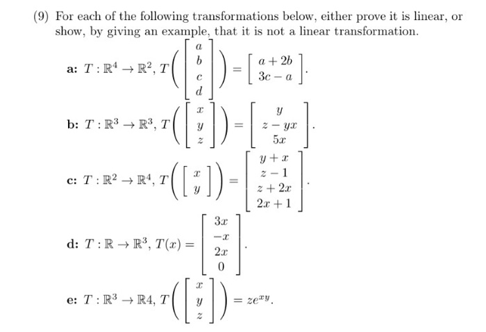 Solved (9) For each of the following transformations below, | Chegg.com Solved (9) For each of the following transformations below, | Chegg.com