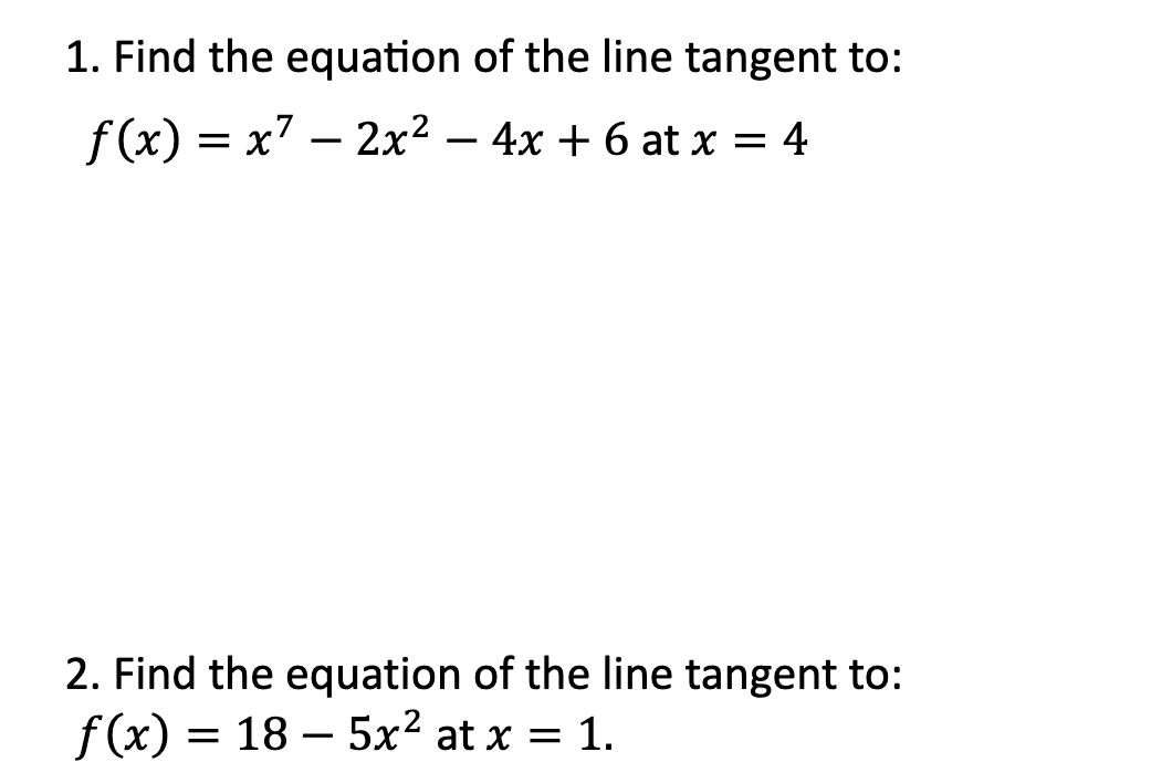 Solved #9.Find the equation of the line tangent | Chegg.com