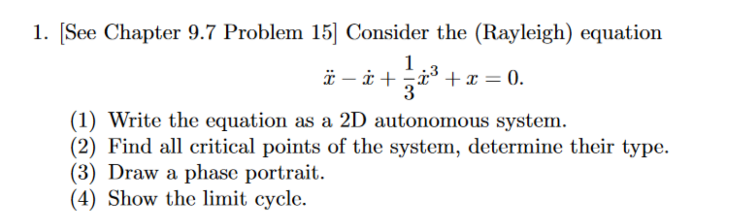 [See Chapter 9.7 Problem 15] Consider the (Rayleigh) | Chegg.com