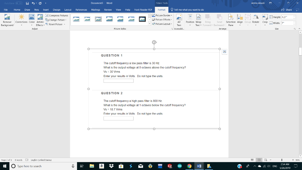 Solved Document3 -Word icturs Tocls Amna Alwali File Home | Chegg.com