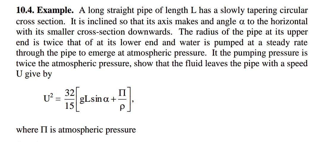 Solved 10.4. Example. A long straight pipe of length L has a | Chegg.com