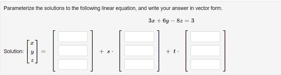 Solved Parameterize the solutions to the following system of | Chegg.com