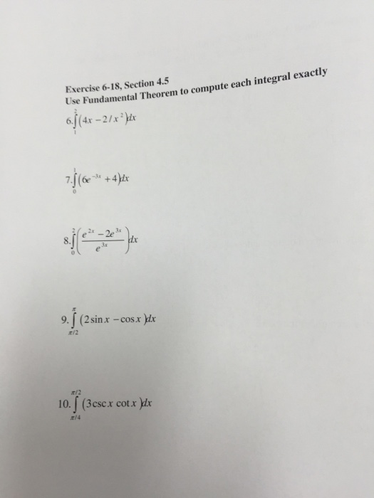 Solved Use Fundamental Theorem to compute each integral | Chegg.com