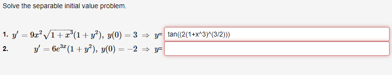 Solved Solve The Separable Initial Value Problem 1 8984