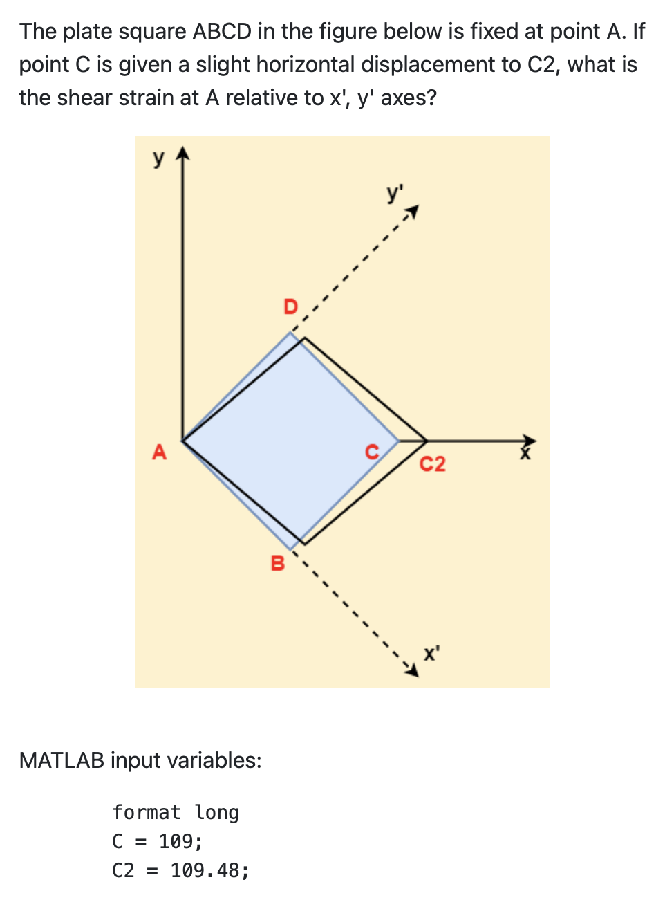 The plate square ABCD in the figure below is fixed at | Chegg.com