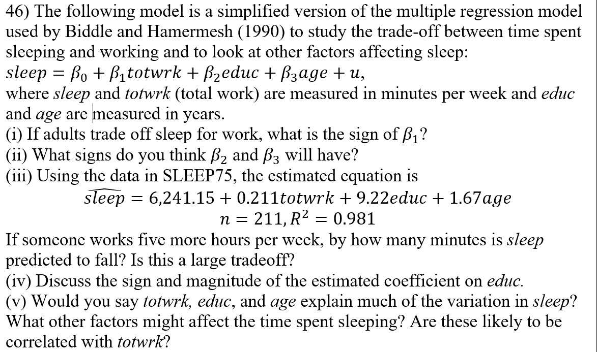 Solved The following model is a simplified version of the | Chegg.com