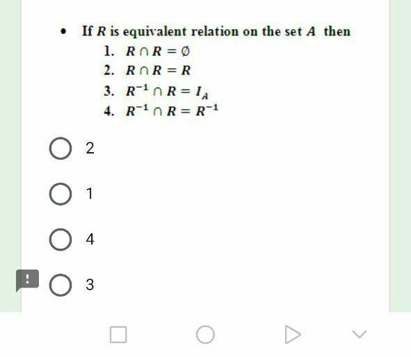 Solved If R is equivalent relation on the set A then 1. ROR | Chegg.com