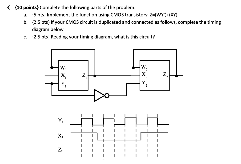 Solved 3) (10 points} Complete the following parts of the | Chegg.com