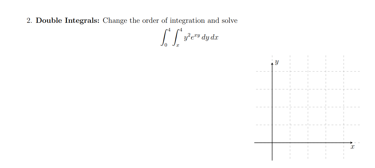 Solved 2. Double Integrals: Change the order of integration | Chegg.com