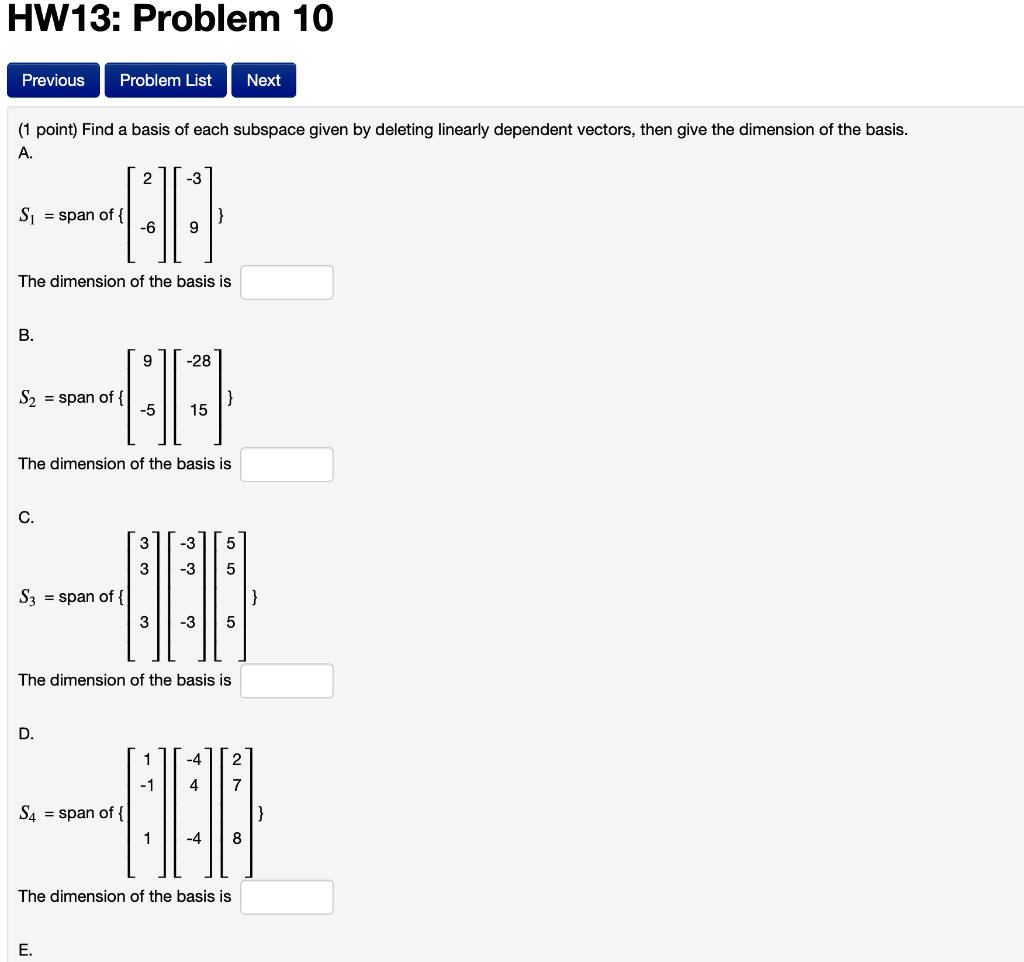 Solved HW13: Problem 10 Previous Problem List Next (1 point) | Chegg.com