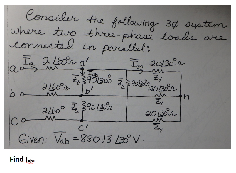Solved Consider the following 3ϕ syptem where two | Chegg.com