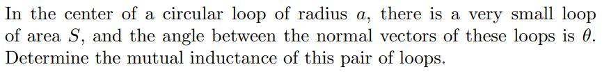 Solved In the center of a circular loop of radius a, there | Chegg.com