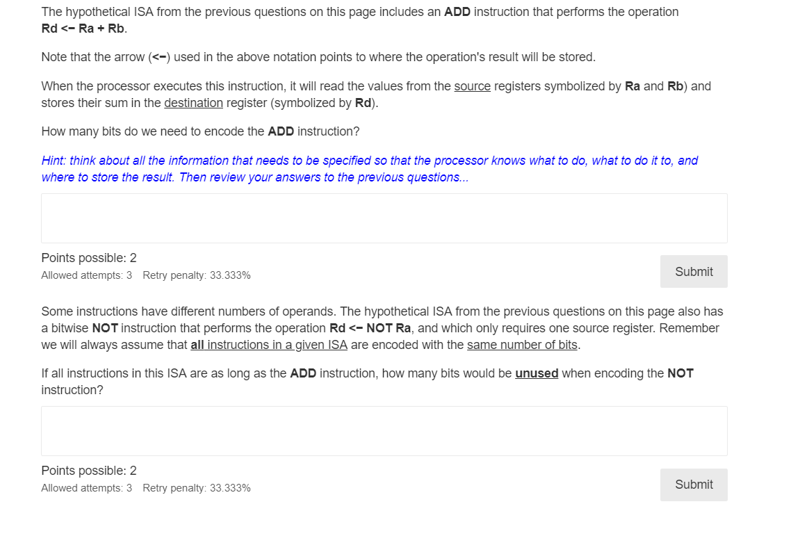 Solved An instruction contains two fundamental types of | Chegg.com