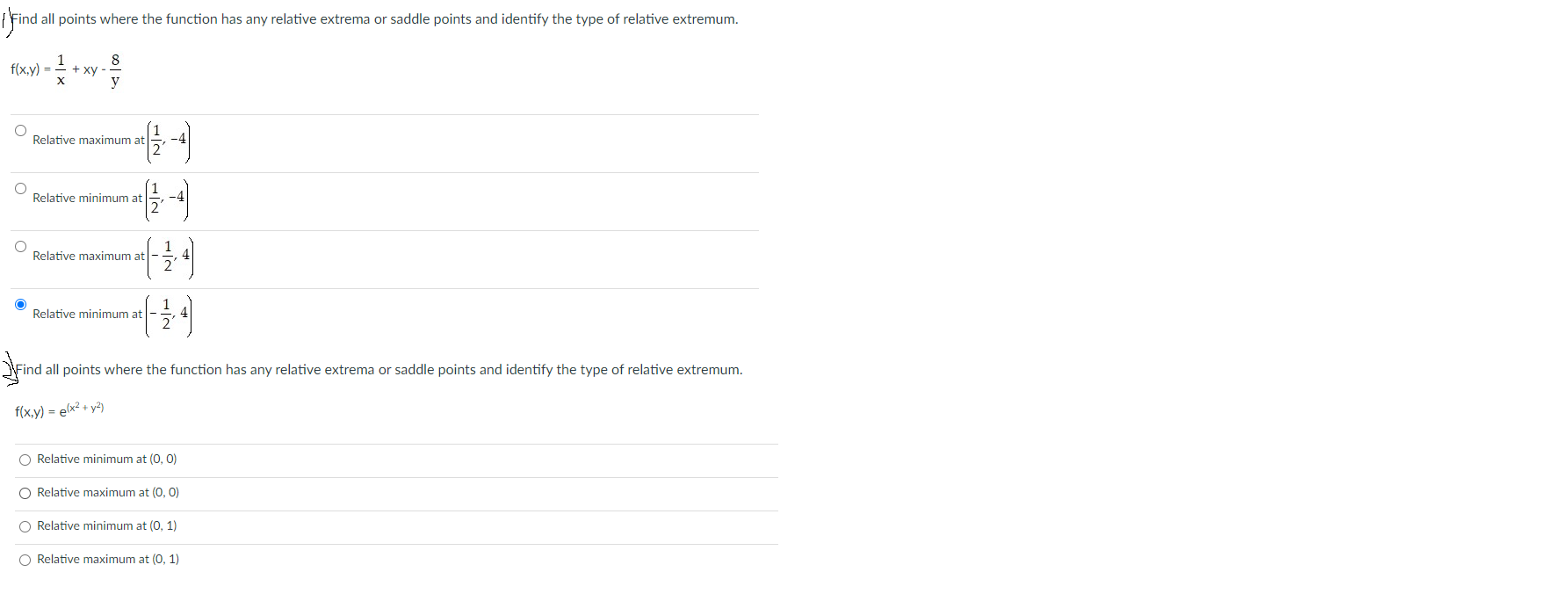 Solved find all points where the function has any relative | Chegg.com