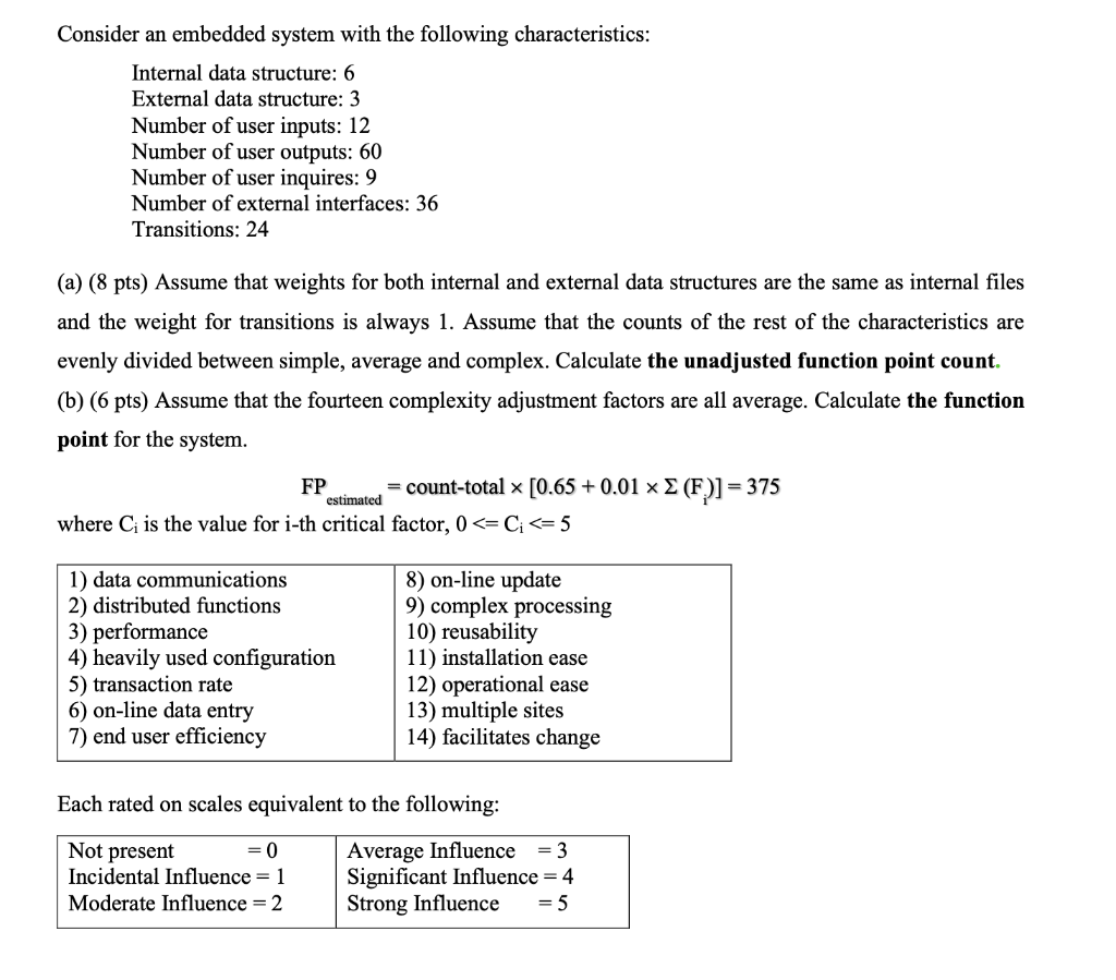 Consider an embedded system with the following | Chegg.com