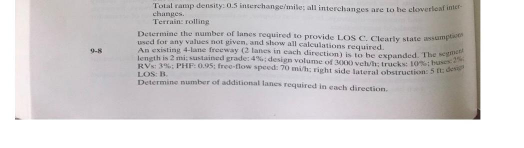 Solved Total ramp density: 0.5 interchange/mile; all | Chegg.com