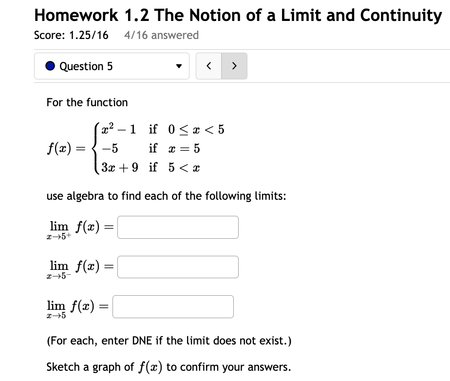 Solved Homework 1.2 The Notion of a Limit and Continuity | Chegg.com