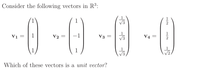Solved Consider the following vectors in R3: -0-0-0-0 Vi = | Chegg.com