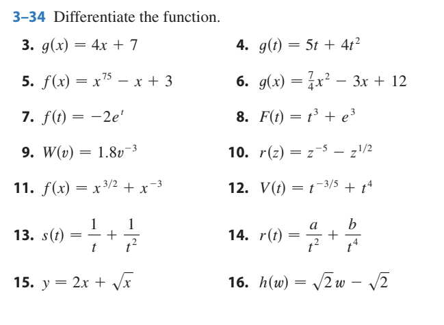 Solved 3-34 ﻿Differentiate the function.f(x)=x32+x-3 | Chegg.com