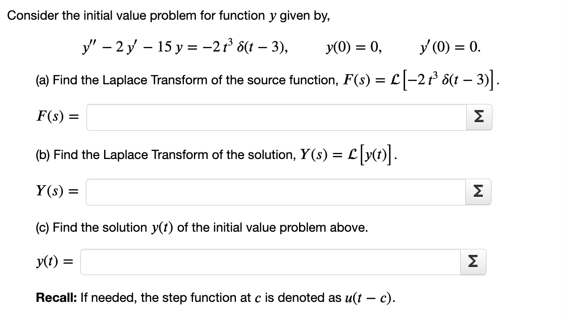Solved Consider the initial value problem for function y | Chegg.com