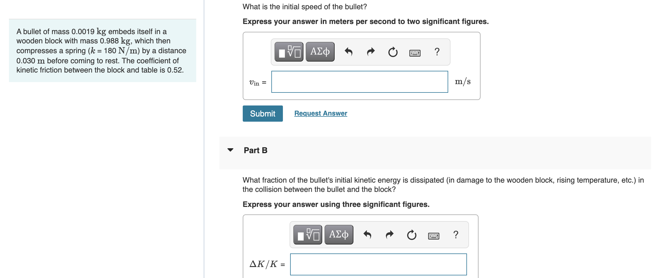 Solved What is the initial speed of the bullet? Express your | Chegg.com