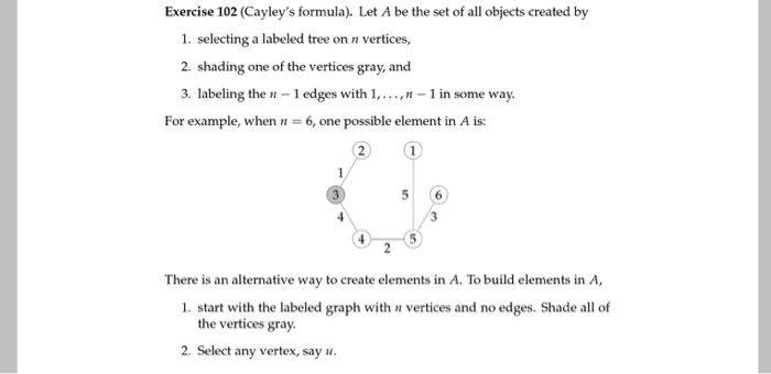 Solved Exercise 102 (Cayley's formula). Let A be the set of | Chegg.com