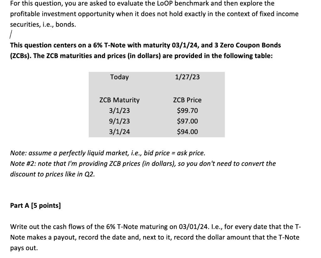 Solved For this question, you are asked to evaluate the LoOP | Chegg.com