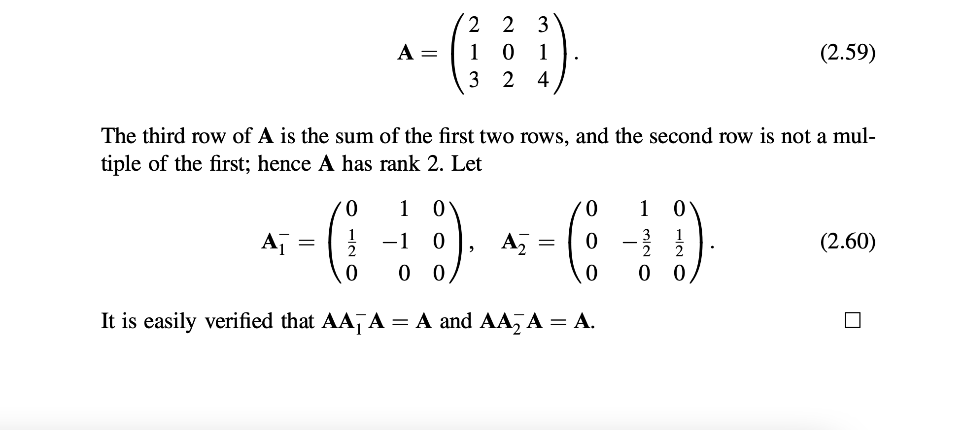 Solved Show that A2- in (2.60) can be obtained using | Chegg.com