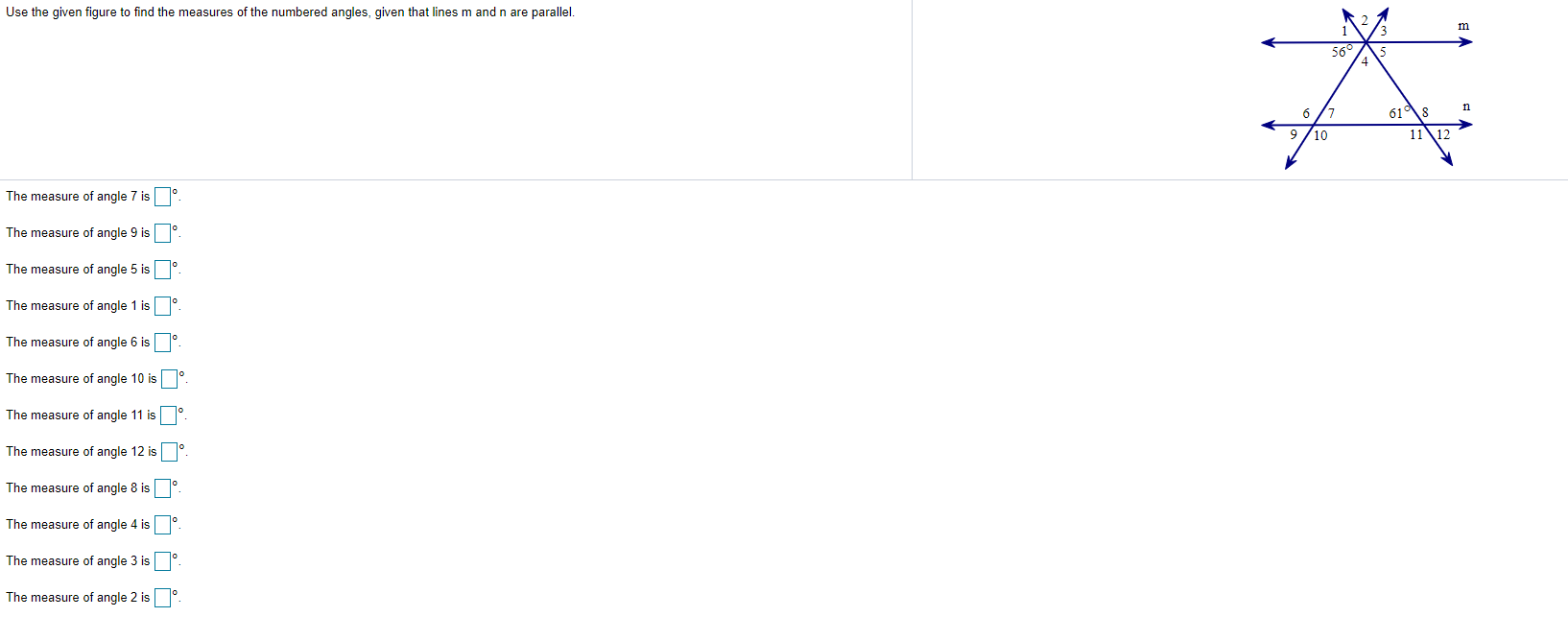 Solved Use the given figure to find the measures of the | Chegg.com