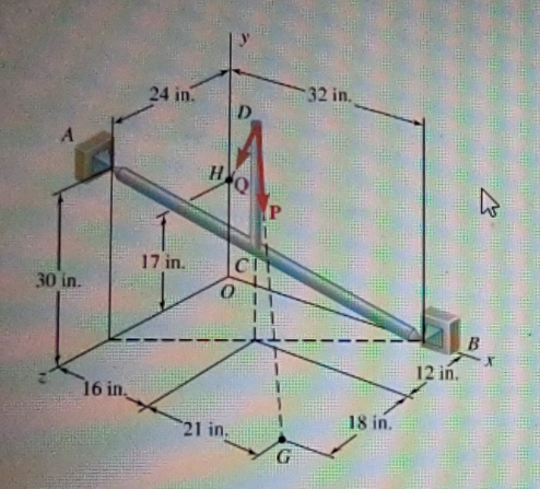 Solved The 23-in vertical rod CD is welded to the midpoint C | Chegg.com