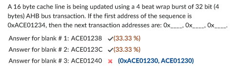 Solved A 16 byte cache line is being updated using a 4 beat | Chegg.com
