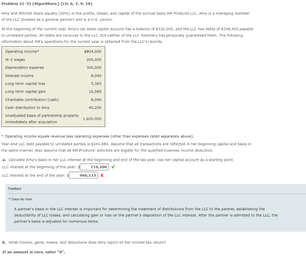 Problem 21-35 (Algorithmic) (LO, 6, 7, 9, 10) Amy and | Chegg.com Problem 21-35 (Algorithmic) (LO, 6, 7, 9, 10) Amy and | Chegg.com
