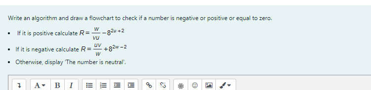 Solved W -820 +2 vu Write an algorithm and draw a flowchart | Chegg.com