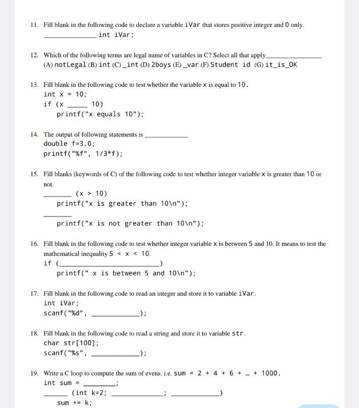 Solved 1 Fill Blank To Complete The Hello World C 