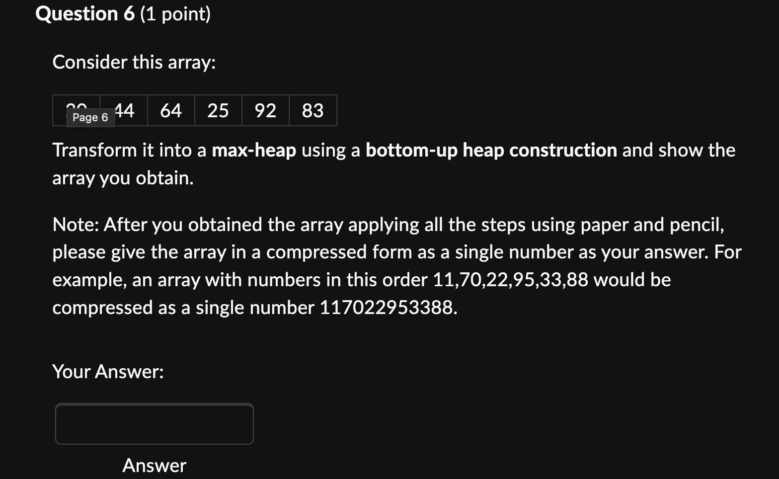 Solved Consider This Array Transform It Into A Max Heap