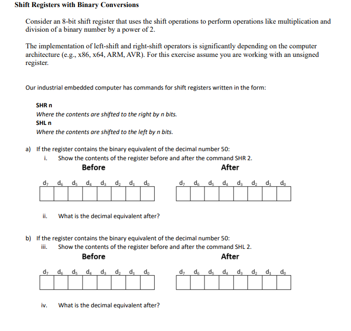 Solved by an EXPERT Shift Registers with Binary ConversionsConsider an | Chegg.com