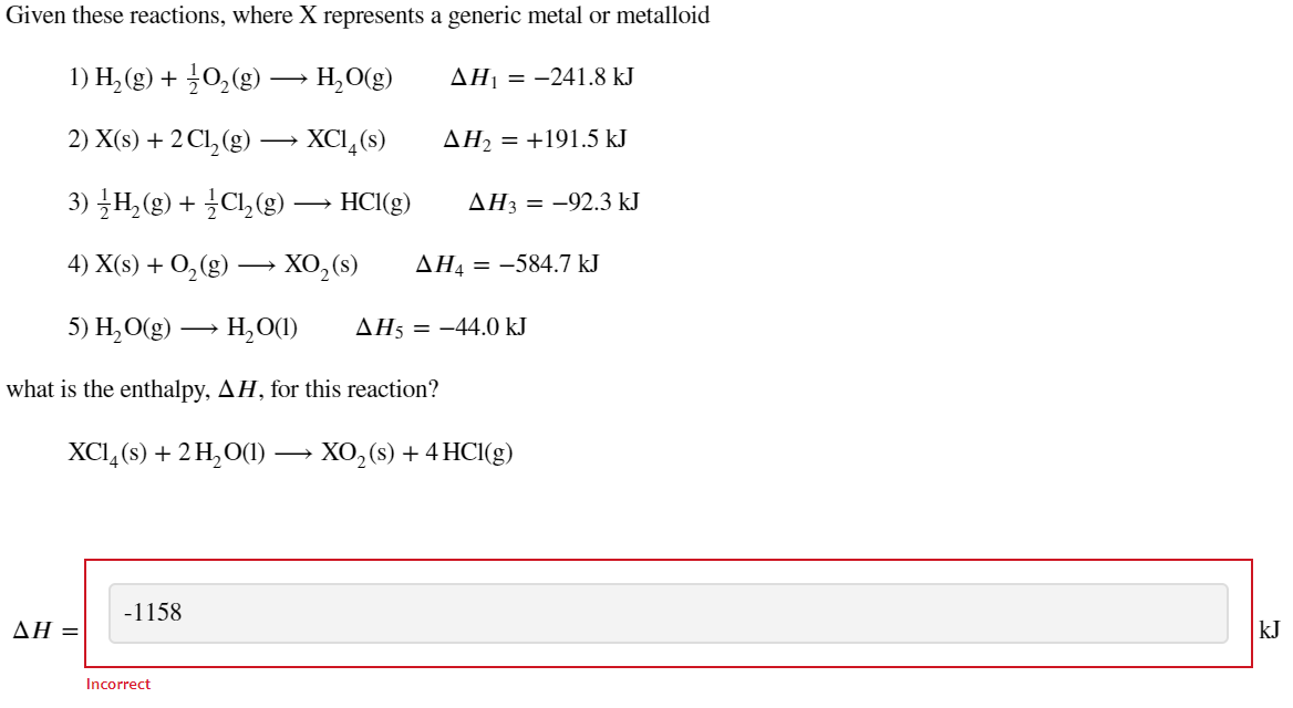 Solved Given these reactions, where x ﻿represents a generic | Chegg.com