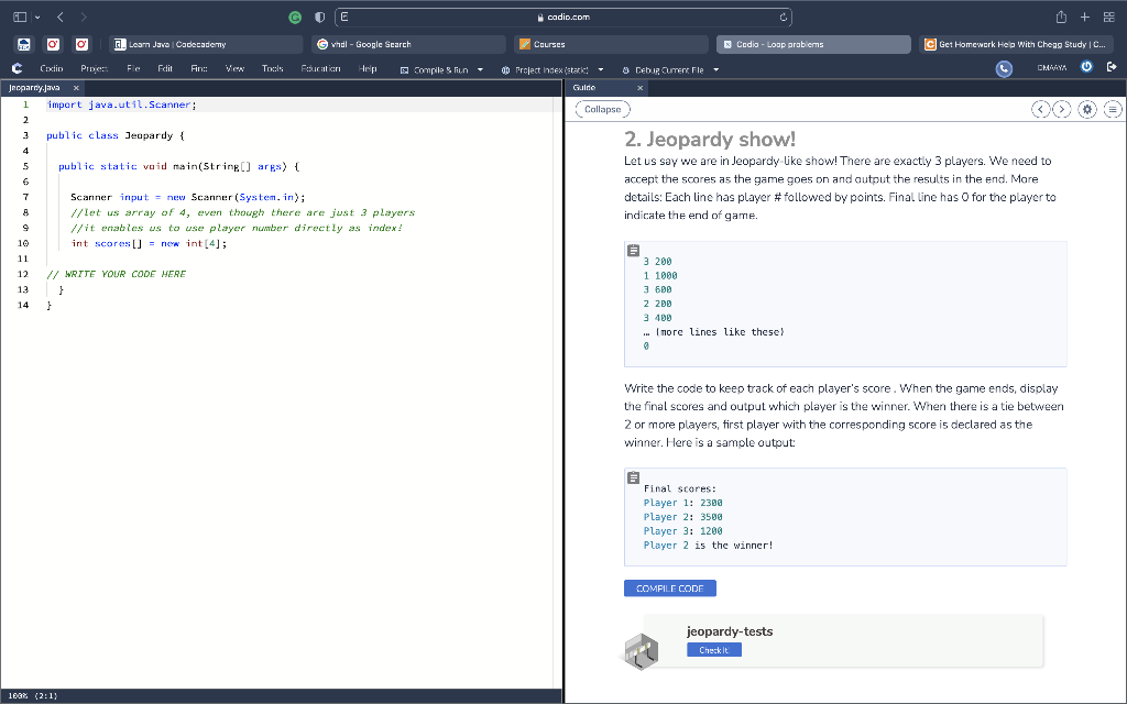 Solved i need help writing this code in java please | Chegg.com Solved i need help writing this code in java please | Chegg.com
