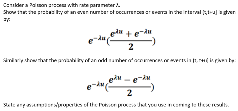 Solved Consider a Poisson process with rate parameter λ. | Chegg.com