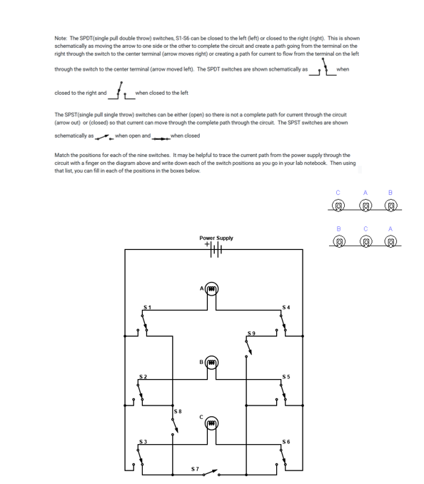 Solved Note: The SPOT(single pull double throw) switches | Chegg.com