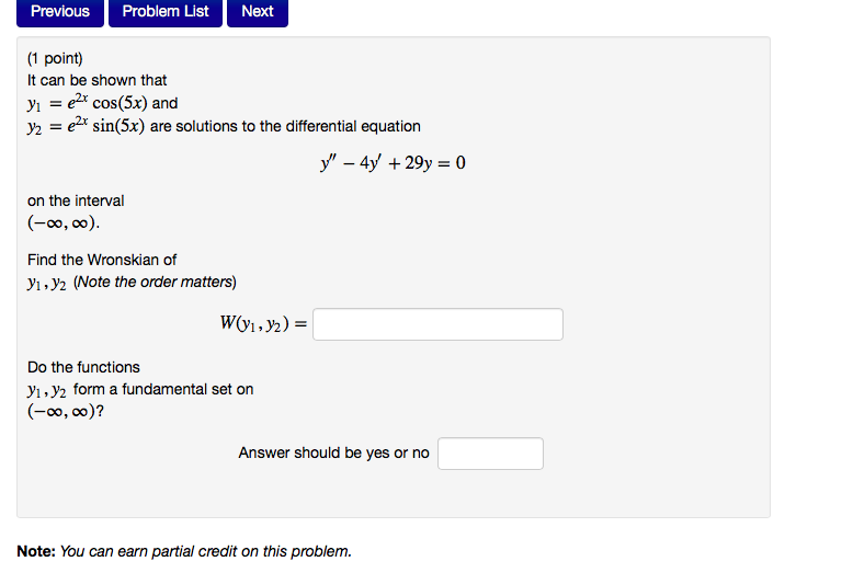 Solved PreviousProblem List ext 1 point) It can be shown | Chegg.com