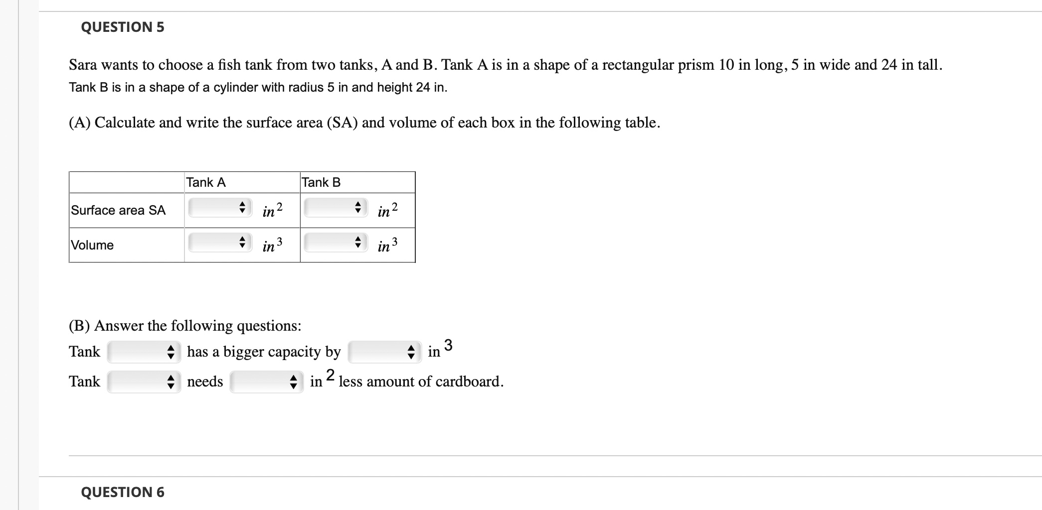 Solved Sara wants to choose a fish tank from two tanks, A | Chegg.com
